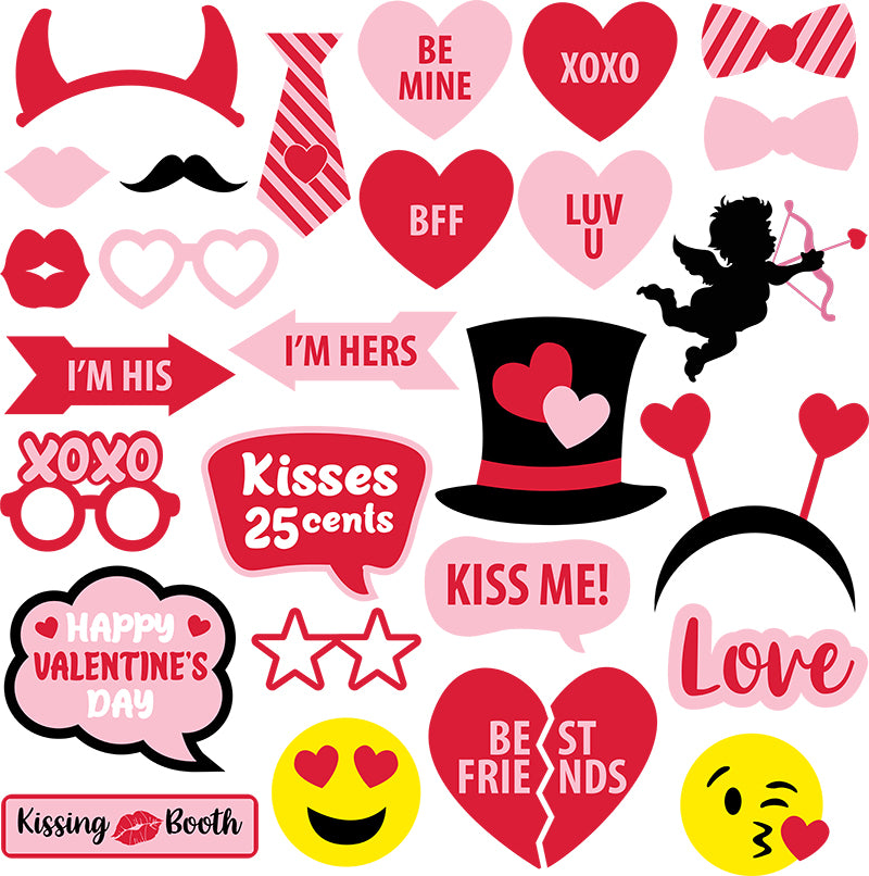 Valentines photo booth props store